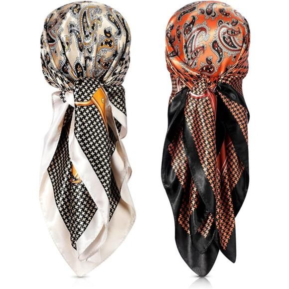 Accessories | 35 Inch Silk Head Scarf 2 Pcs Vintage Color | Poshmark